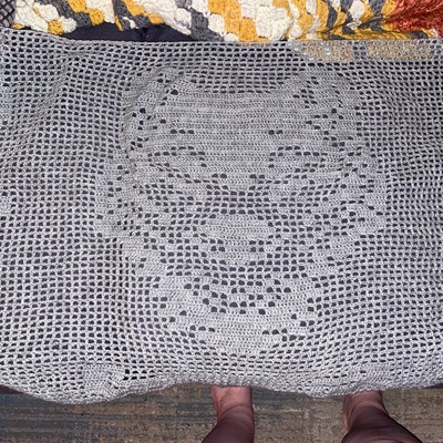 Filet 'skull and Bats' Crochet Chart Pattern for Shawl/wall Hanging ...