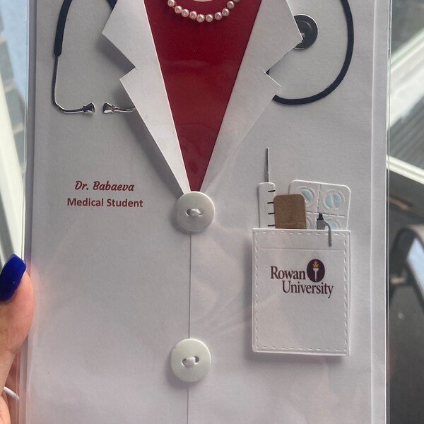 Handmade Doctor Card, Medical Card, Handmade Medical School Graduation ...
