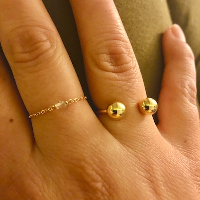 Adjustable Ring, Open Ring, Ball Ring, Gold Ring for Women, Boho ...