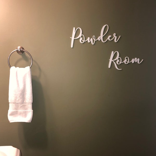 Powder Room Metal Wall Signs, Guest Bath Decoration - Etsy