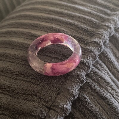 Black Ink Resin Rings, Coloured Resin, Gothic Rings, Stackable Rings ...