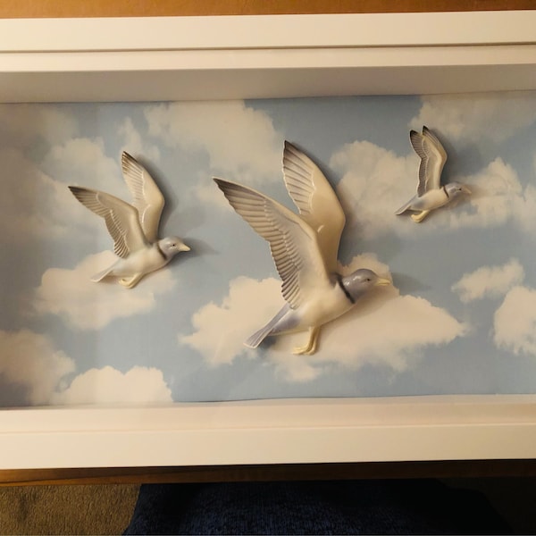 Rectangle White Wooden Shadow Deep Box Display Frame Choose Size Mount ...