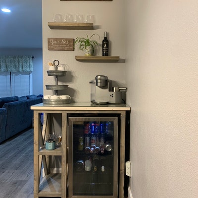 Rustic X Coffee Bar / Rustic X Farmhouse Coffee Bar / Mini Fridge Table ...