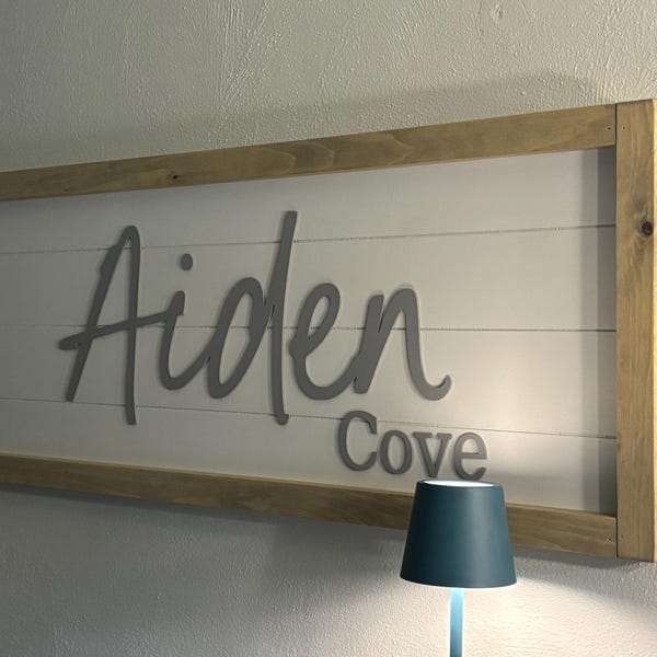 Wood Boy Crib Name Sign, Large Custom Baby Name Sign, Nursery Art Wall ...