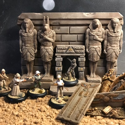 Temple Facade and Statues D&D Fantasy Terrain 28-32mm Miniature - Etsy