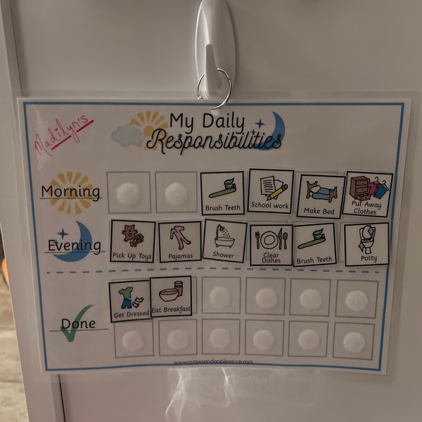 Kids Daily Responsibilities Chart, Printable Daily Routine, Chore Chart ...