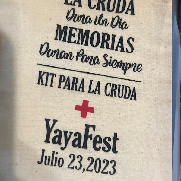 Personalised La Cruda Hangover Kit Bags - Cruda Kit - Bachelorette ...