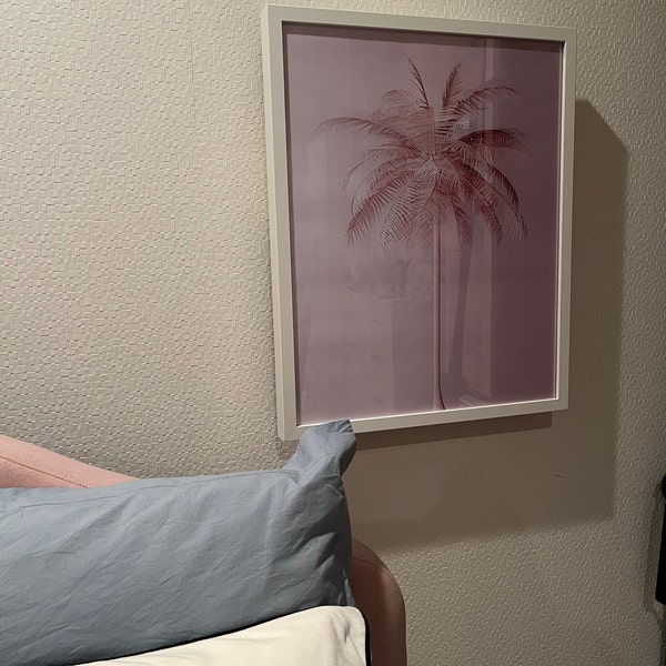 Pink Palm Print, Tropical Blush Pink Palm Wall Art, Summer Vibes Poster ...