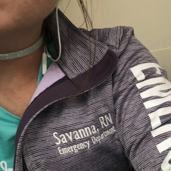 Emergency Nurse Heart Steth Jacket ER Department Nursing Embroidered ...