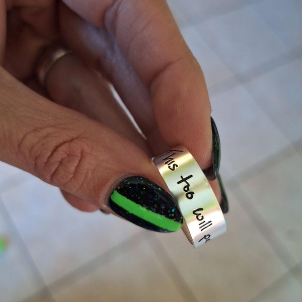 Custom Handwriting Ring • Wide Handwriting Band in Sterling Silver ...