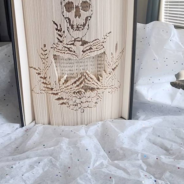 Folded Book Art: Skeleton Reading - Upcycled Book Sculpture - Etsy