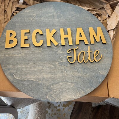 Customized Baby Name Sign 12-36 Inch Baby Shower Round - Etsy