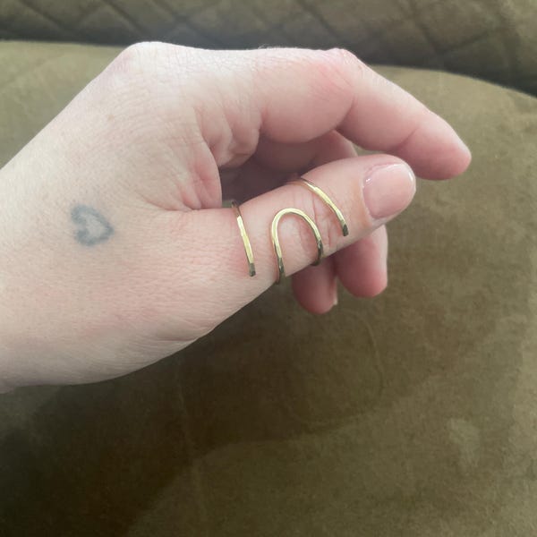 Hammered 14K Gold-filled Thumb Ring: Adjustable Handmade Jewelry - Etsy
