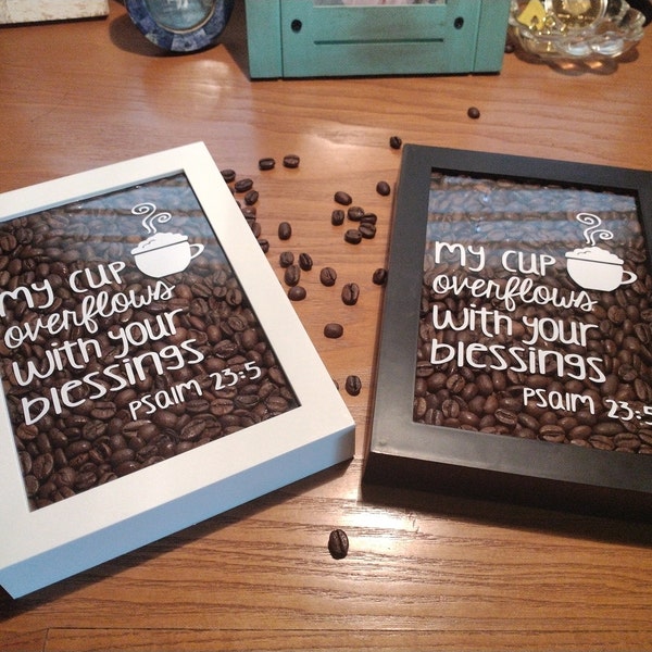 Coffee Lover Gift for Coffee Station ~ Psalm 23 Coffee Wall Art Bible ...