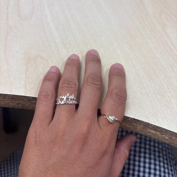 Dainty Stacking Name Ring by Gracepersonalized - Custom Name Ring - Personalized Stackable Name ...