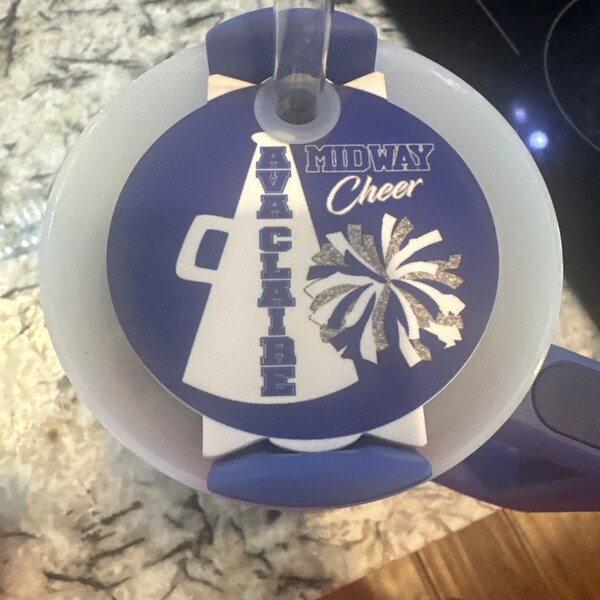 Cheerleader Megaphone and Poms Tumbler Topper, Personalized, Fits ...