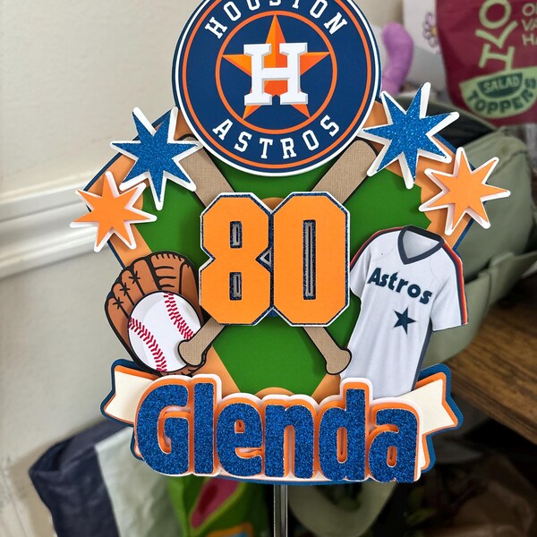 Baseball Cake Topper Astros - Etsy