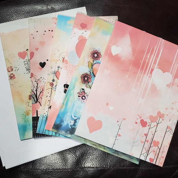 Assorted Cards, Valentines Day Cards, Set of Blank Note Cards, Greeting ...