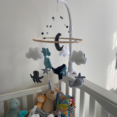 Woodland Theme Pine-trees Flowers and Mountains Baby Crib - Etsy