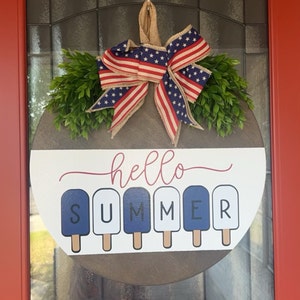 Summer Front Door Decor Hello Summer Wreath Summer Wreath Popsicles ...
