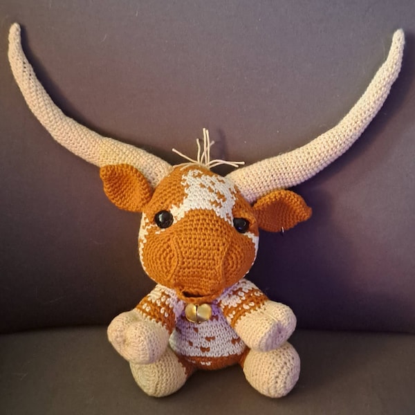 Texas Longhorn Crochet Pattern, Amigurumi Cow Tutorial, PDF Digital ...