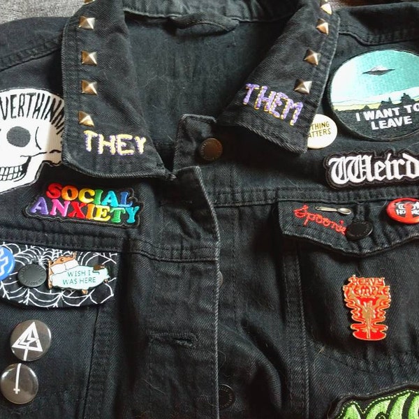 Overthinking Embroidered Patch. Mental Health Patch. Anxiety Skull ...