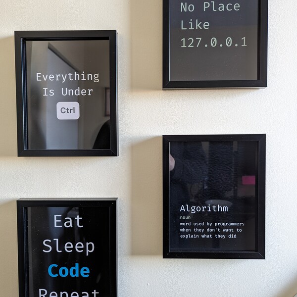 Set of 8 Computer Geek Pintables, Nerdy Computer Science Office Decor ...