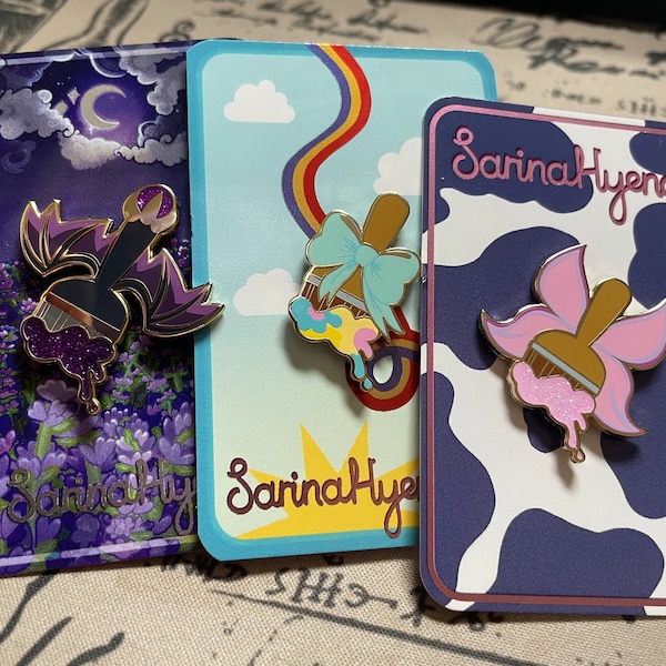 Neopets Paint Brush Darigan Brush Gold Glitter Small Enamel Pin - Etsy