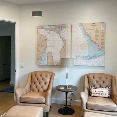 CUSTOM Nautical Map / Chart Printed on Canvas, Acrylic, or Metal Most ...