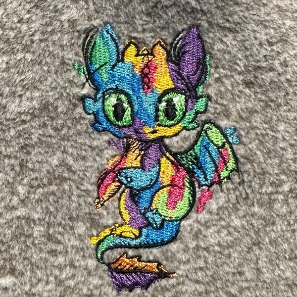 Embroidery Design Colorful Toothless Dragon - Etsy