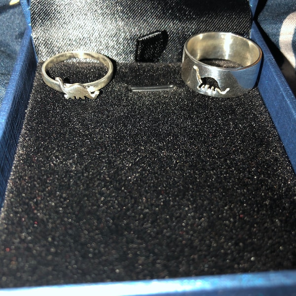 Dinosaur Promise Ring for Couples - Brachiosaurus Jewelry, Matching His ...