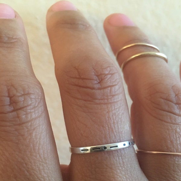 Morse Code Ring Personalized - Hand Stamped Initial Ring - Monogram ...