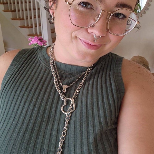 Stainless Steel Dainty O Ring Slip Chain Choker Necklace, Alternative ...