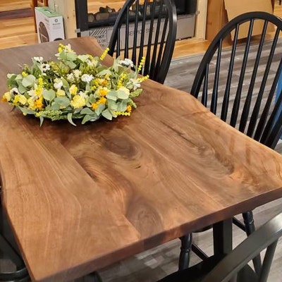 Live Edge Dining Table, Walnut Dining Table, Kitchen Dining Table ...