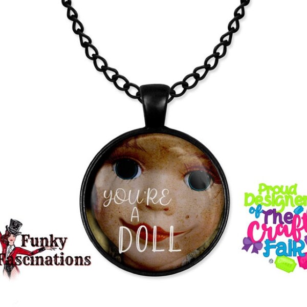 Digital Paper CREEPY DOLL 1 Inch Circle Scary Horror Halloween Pendants ...