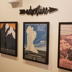 Adventure Sign, Arrow Wall Decor, Wood Arrow Sign, Travel Decor ...