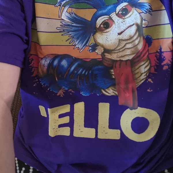 Ello Worm Labyrinth Vintage T-shirt, Labyrinth Shirt, Funny Ello Worm ...