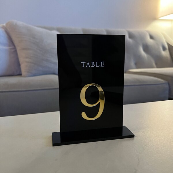 Black Acrylic Table Numbers - Wedding Table Decor - Wedding Signage ...