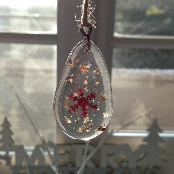 Christmas Decoration Glass Pear-drops Add to a Wreath/gift, Hang From ...