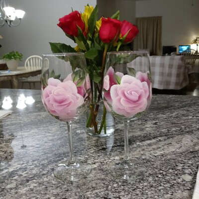 Hand Painted Lemon Wine Glass Citrus Stemware Lemon Slice - Etsy