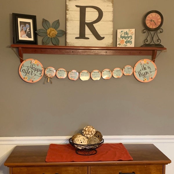 Easter Holy Week Countdown, Printable Banner & Bible Verses, Christian ...