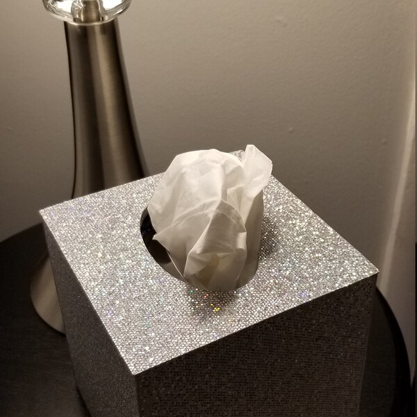 SILVER GLITTER TISSUE Box Cover-super Sparkling Octagon/prisma Glitter ...