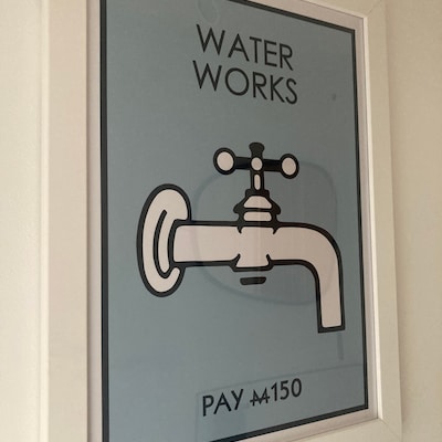 Water Works Monopoly Personalised Print New Home, Gift, House ...