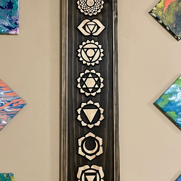 Chakras Wood Carving, Chakra Sign, Chakra Symbols, Meditation, Reiki ...