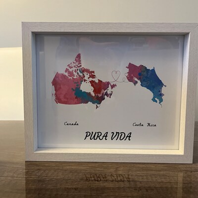 Personalised Map Print Any Two Countries Custom Map Art Available in 9 ...