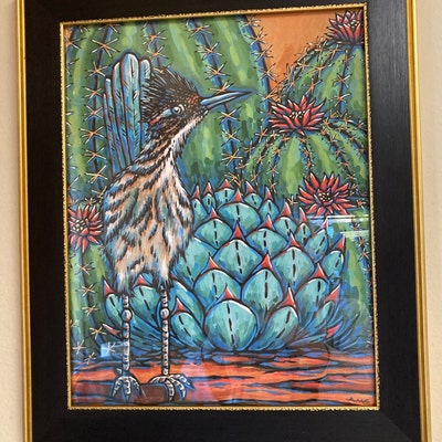 Roadrunner, Cactus and Succulents, Southwest Art Print - Etsy