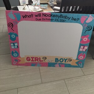 Gender Reveal Photo Booth Frame, Printable Baby Shower Photo Booth Prop ...