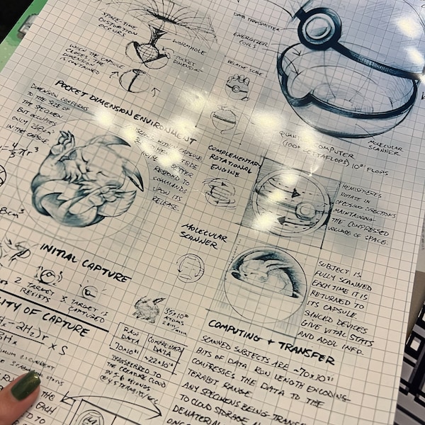 Pokeball Blueprint Pokemon Art Framed Print / Mats - Etsy