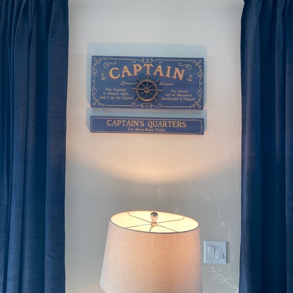 Captain Wood Sign With Optional Personalization - Etsy