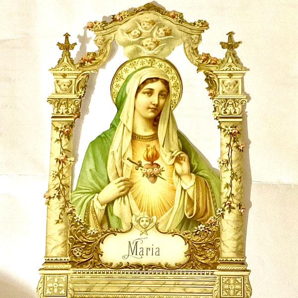 German Embossed Vintage Style Scrap Die Cut Relief - Large Maria ...